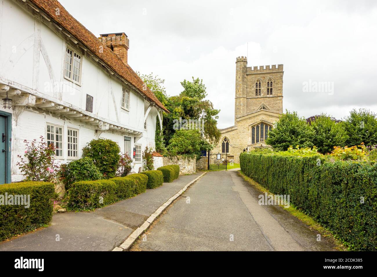 View along high street towards St Marys church and Long Crendon ...