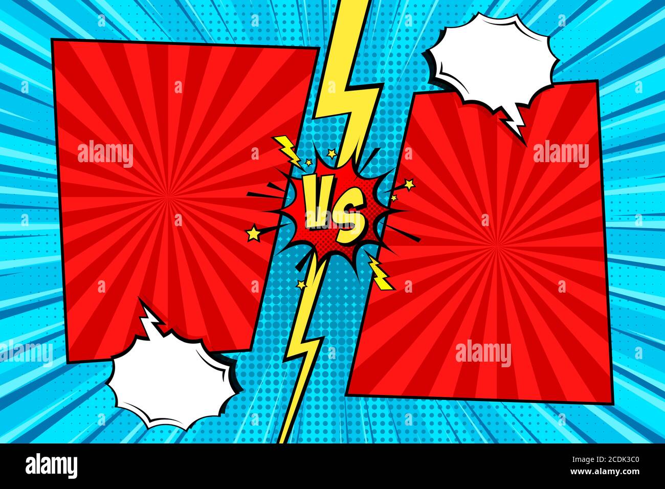 Cartoon comic background. Fight versus. Comics book colorful ...