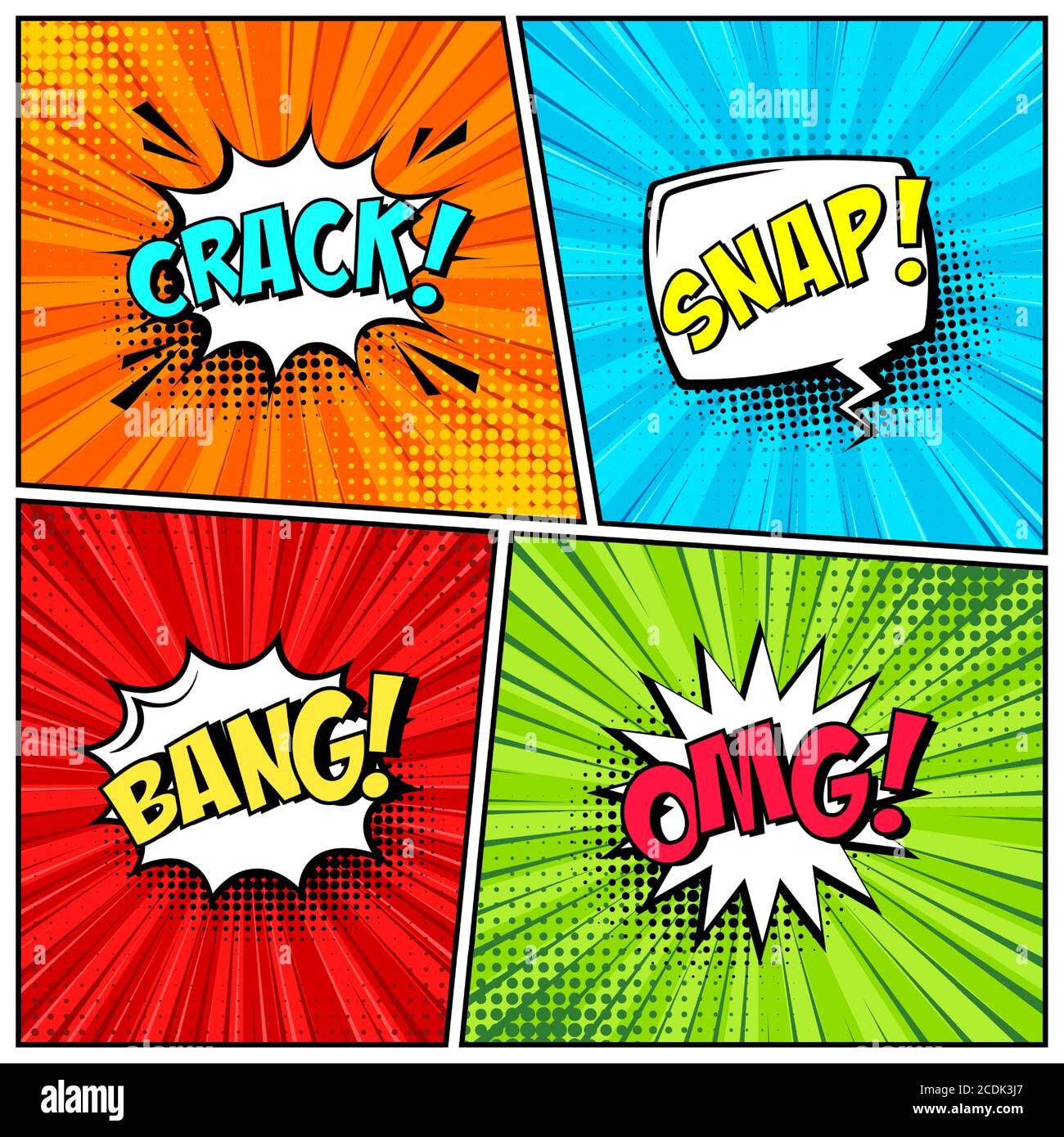 Cartoon comic backgrounds set. Speech bubble. Comics book colorful ...