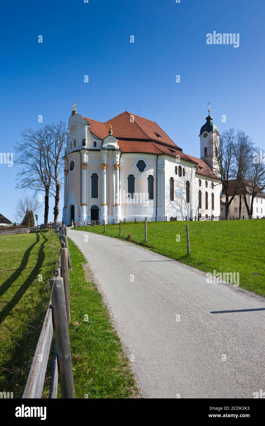 The Pilgrimage Church of Wies (Wieskirche) is an oval Rococo Church ...