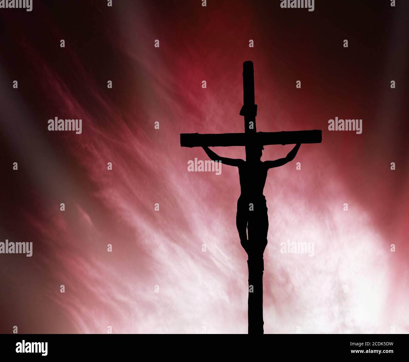 Silhouette of jesus on cross hi-res stock photography and images - Alamy