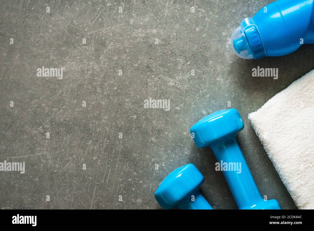 Top view fitness equipment hi-res stock photography and images - Alamy
