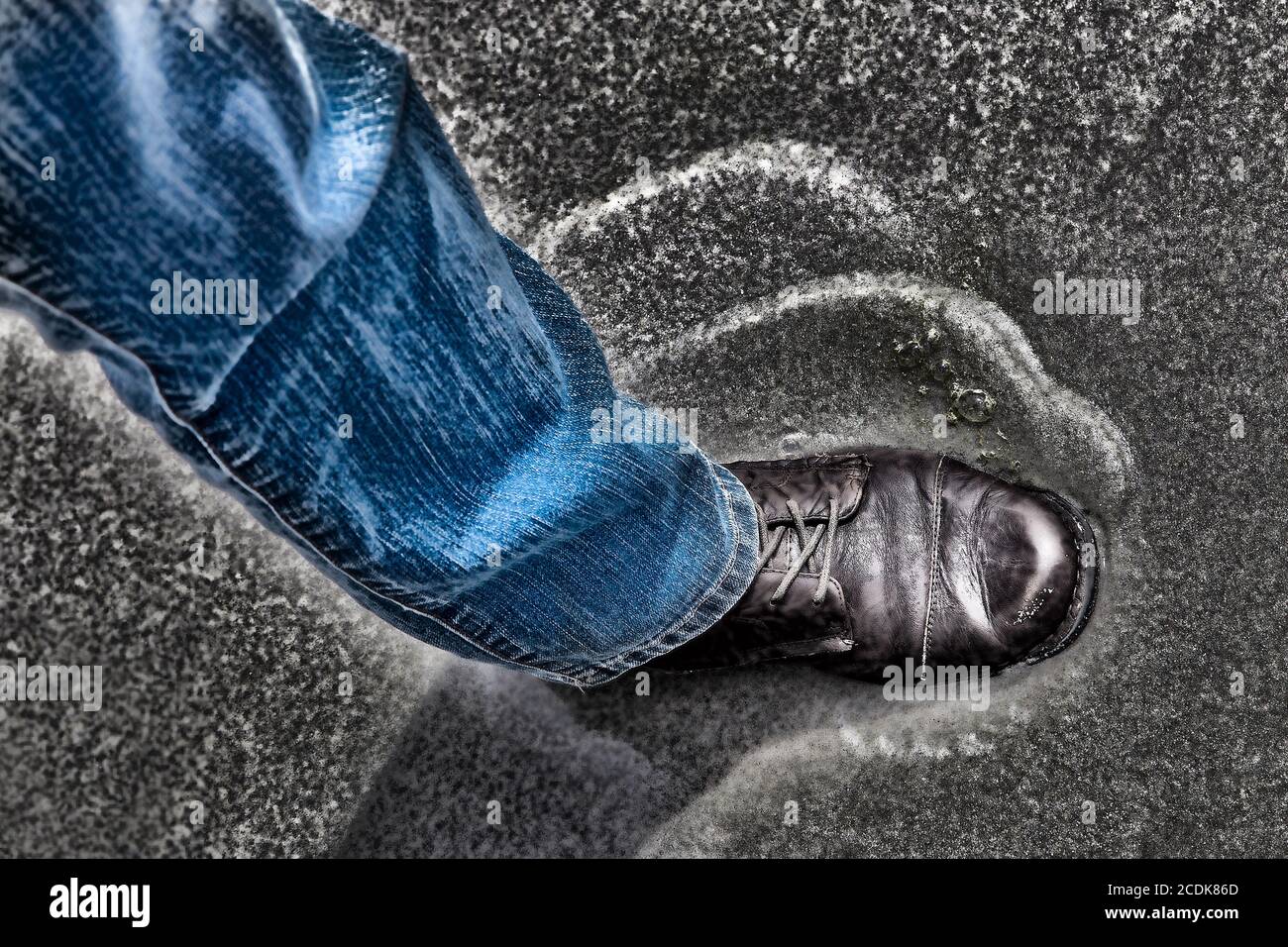 Boot Impression on the Beach Stock Photo - Alamy