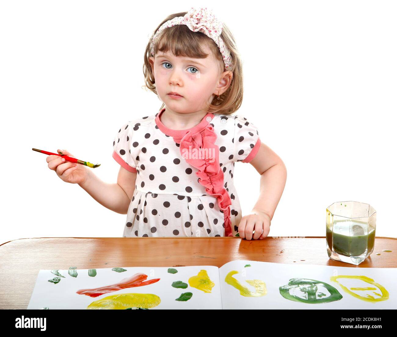 Little Girl Drawing Stock Photo - Alamy