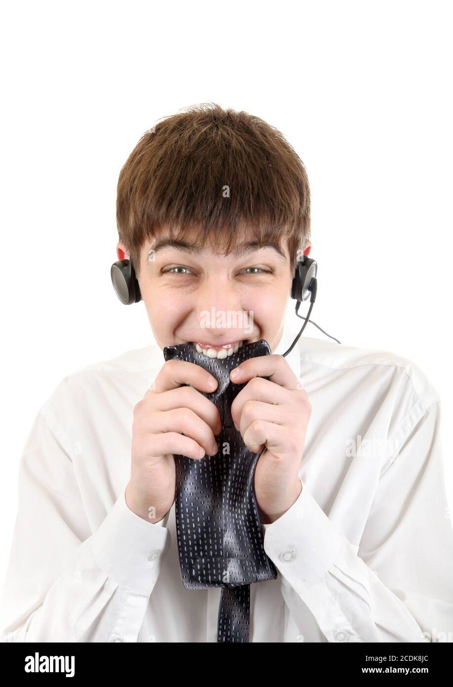 Nervous Young Man Stock Photo - Alamy