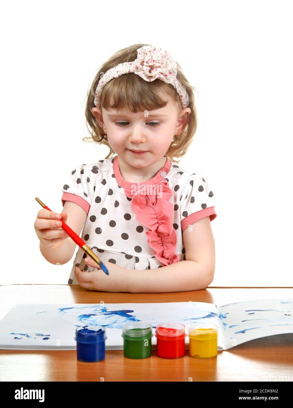 Little Girl Drawing Stock Photo - Alamy