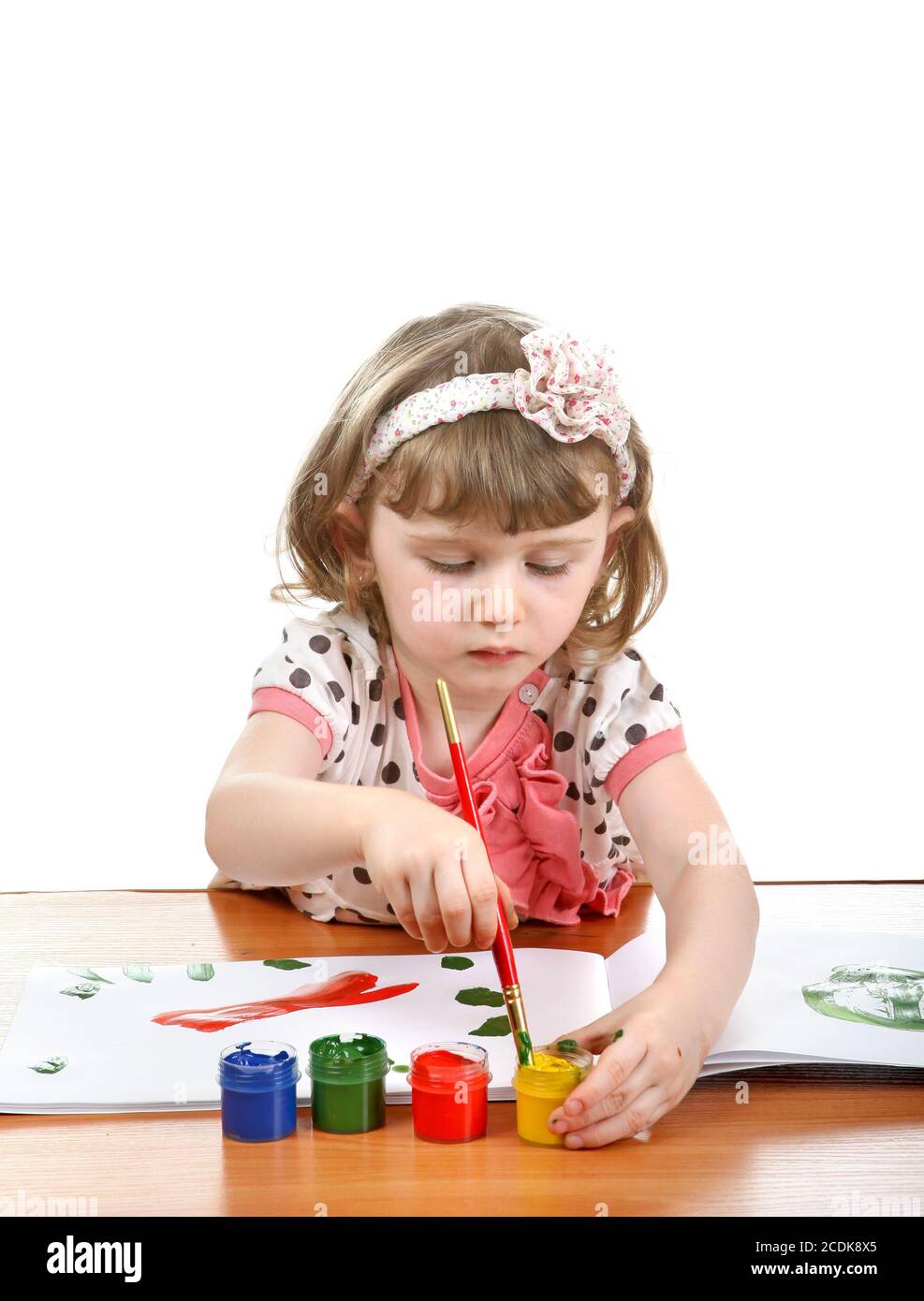 Little Girl Drawing Stock Photo - Alamy