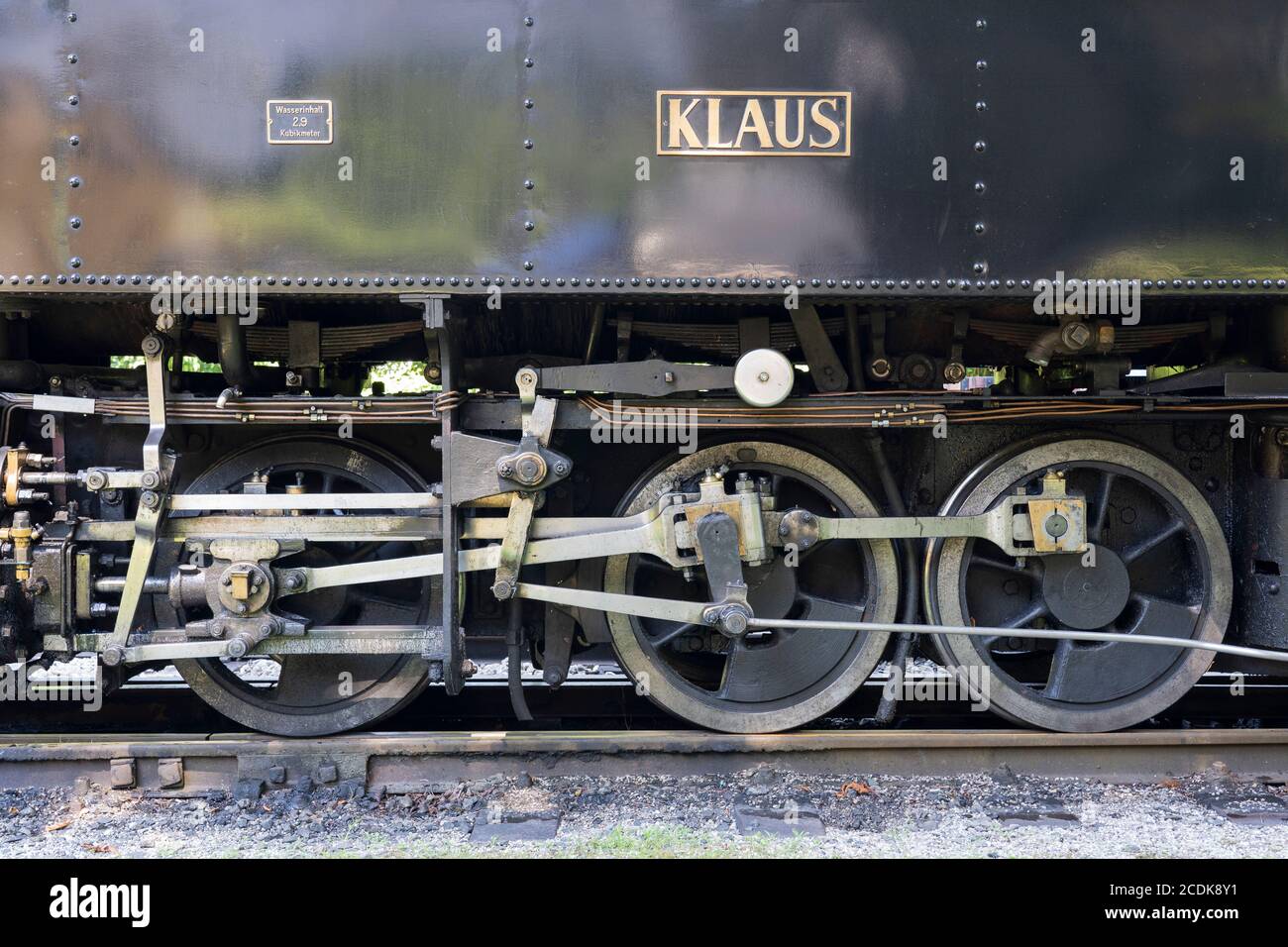 Wheels and valve gear for an old fashioned steam train from 1914 Klaus ...