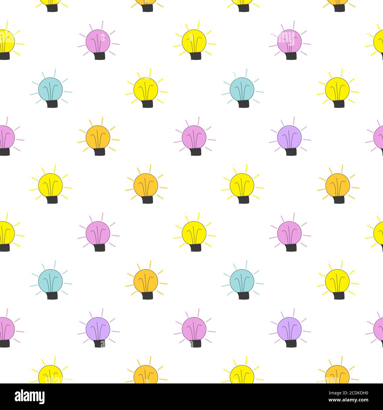 Light Bulb Seamless Pattern Background Vector Illustration Stock Vector ...