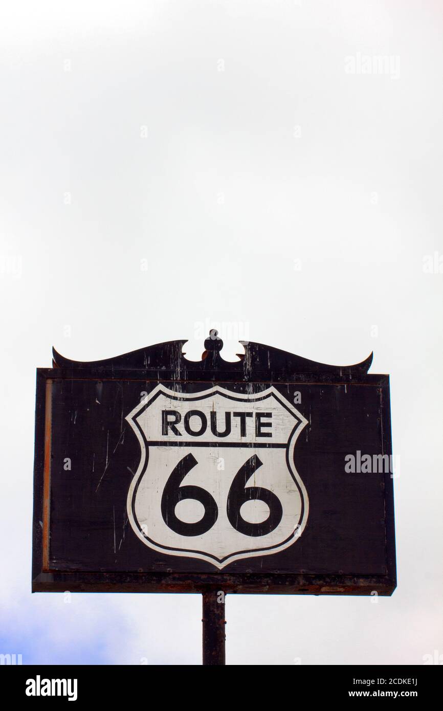 Route 66 Road Sign Stock Photo - Alamy