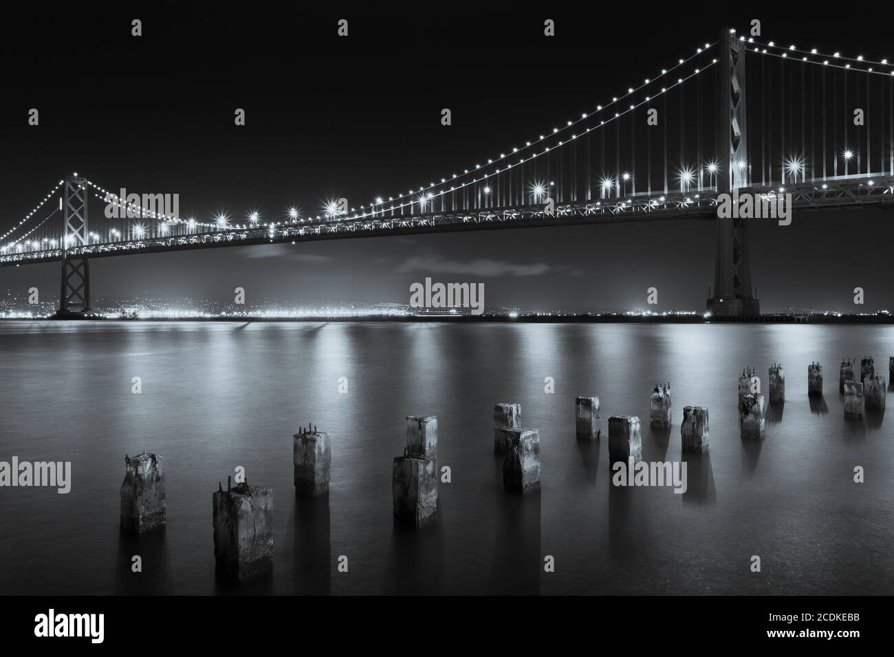 The San Francisco Bay Bridge at Night Stock Photo - Alamy