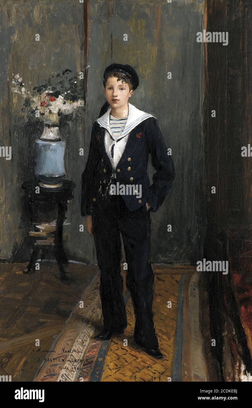 Bastien-Lepage Jules - Portrait of a Young Boy - French School - 19th ...