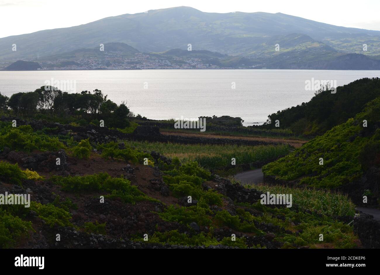 Faial island seen from Pico across the Faial-Pico Channel, Azores ...