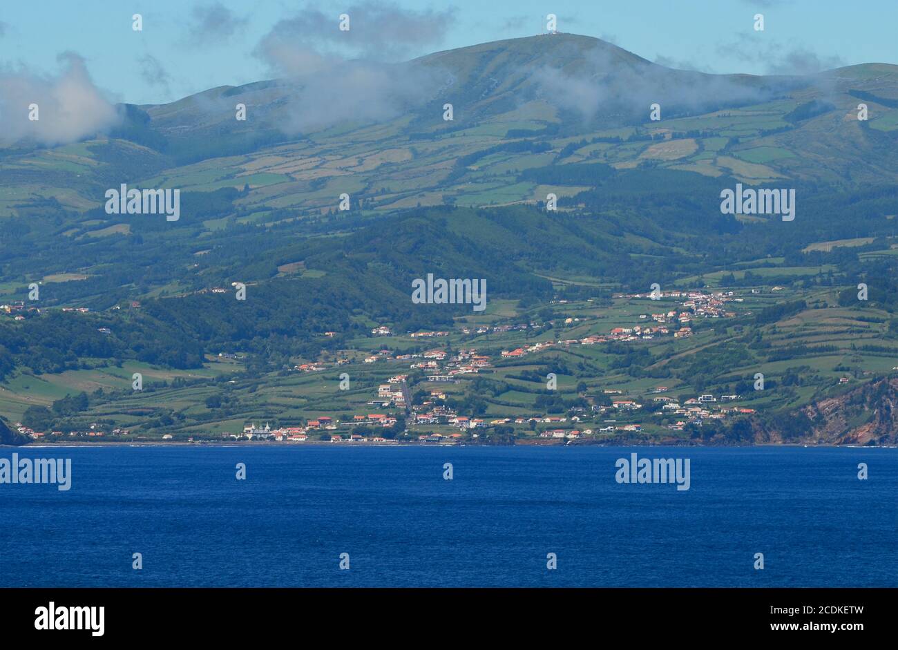 Faial island seen from Pico across the Faial-Pico Channel, Azores ...