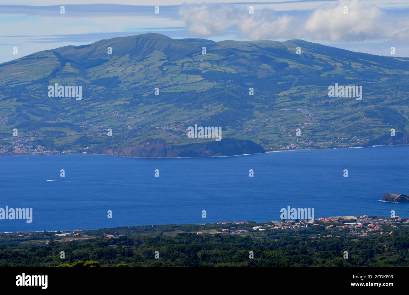 Faial island seen from Pico across the Faial-Pico Channel, Azores ...