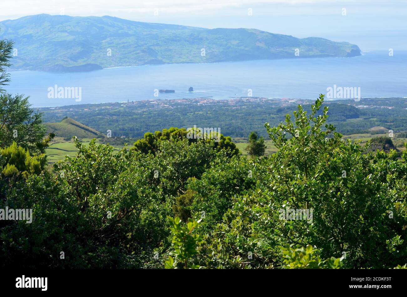 Faial island seen from Pico across the Faial-Pico Channel, Azores ...
