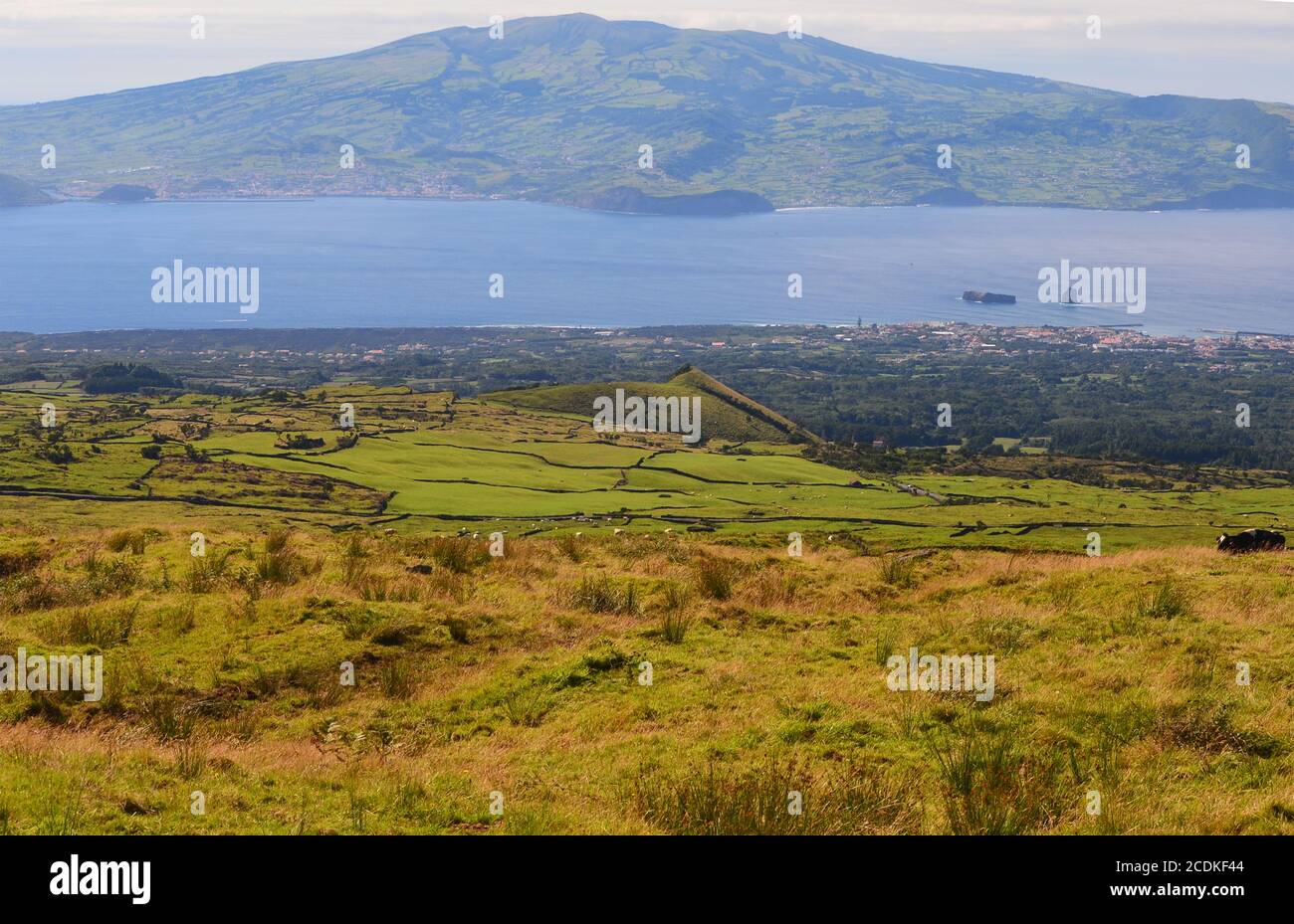 Faial island seen from Pico across the Faial-Pico Channel, Azores ...
