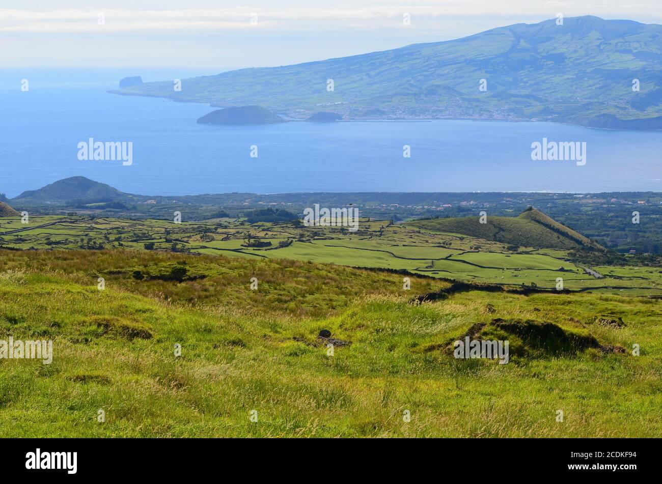 Faial island seen from Pico across the Faial-Pico Channel, Azores ...