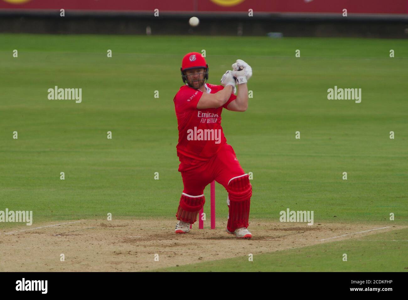 Chester le Street, England, 27 August 2020. Steven Croft batting for ...