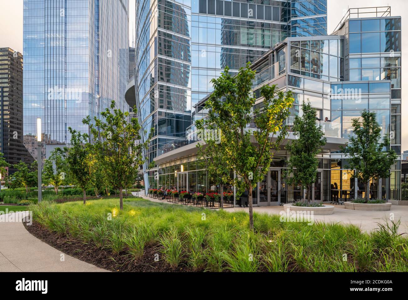 Park outside of River Point designed by OJB Landscape Architecture ...