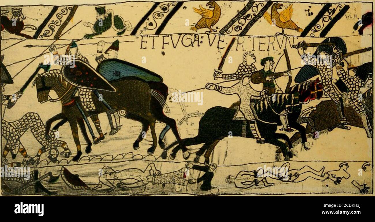. The book of the Bayeux tapestry : . e even, on the Saxon side ...