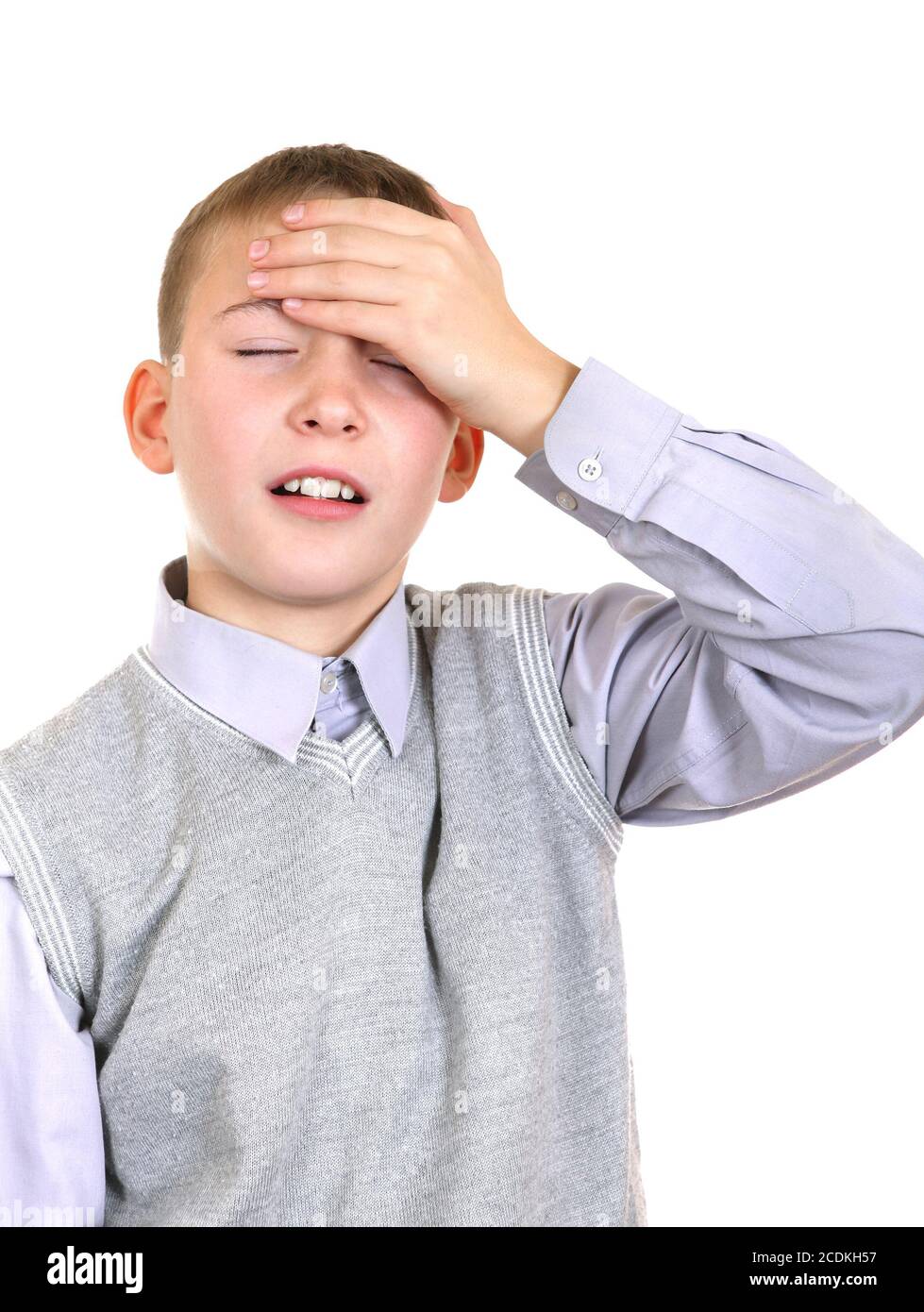 Boy feel Headache Stock Photo - Alamy