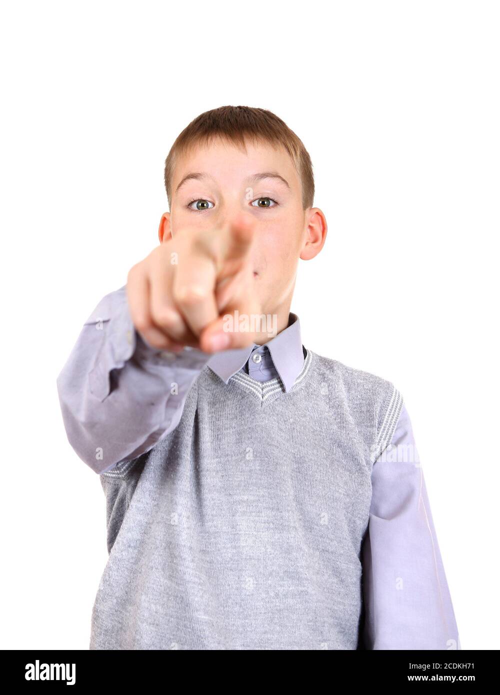 Boy Pointing at You Stock Photo - Alamy