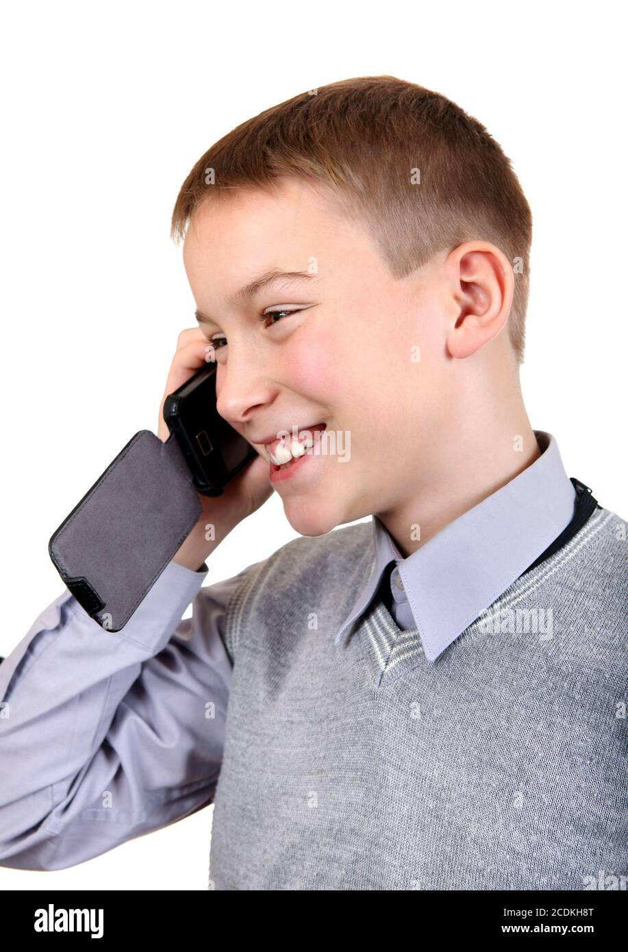 Boy talking on Cellphone Stock Photo - Alamy