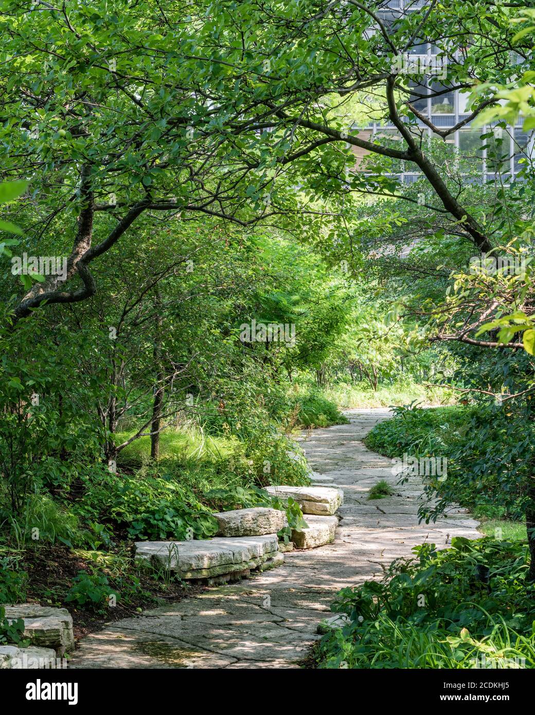 Skyline Park at Lake Point Tower designed by Alfred Caldwell Stock ...