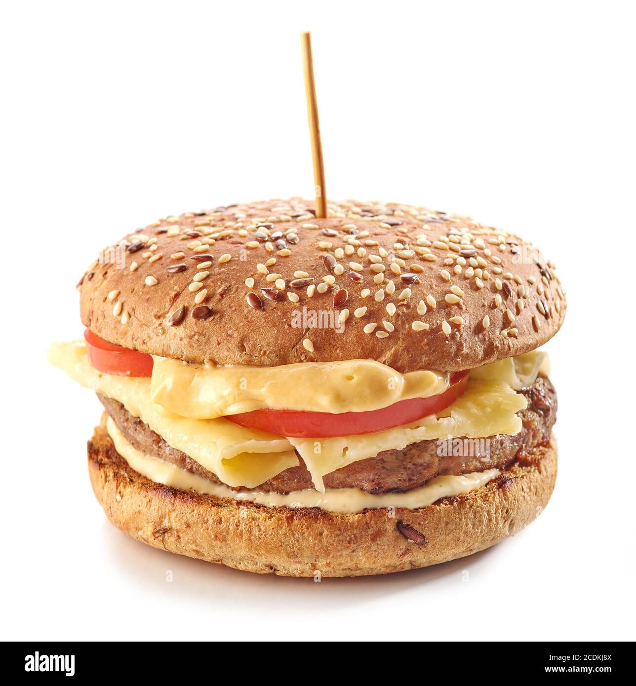 fresh tasty cheeseburger isolated on white background Stock Photo - Alamy