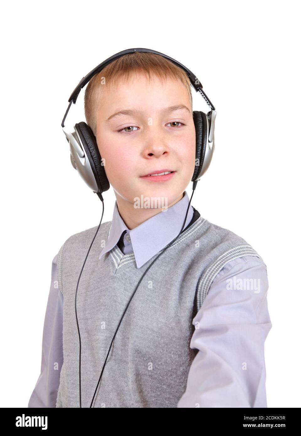 Boy in Headphones Stock Photo - Alamy