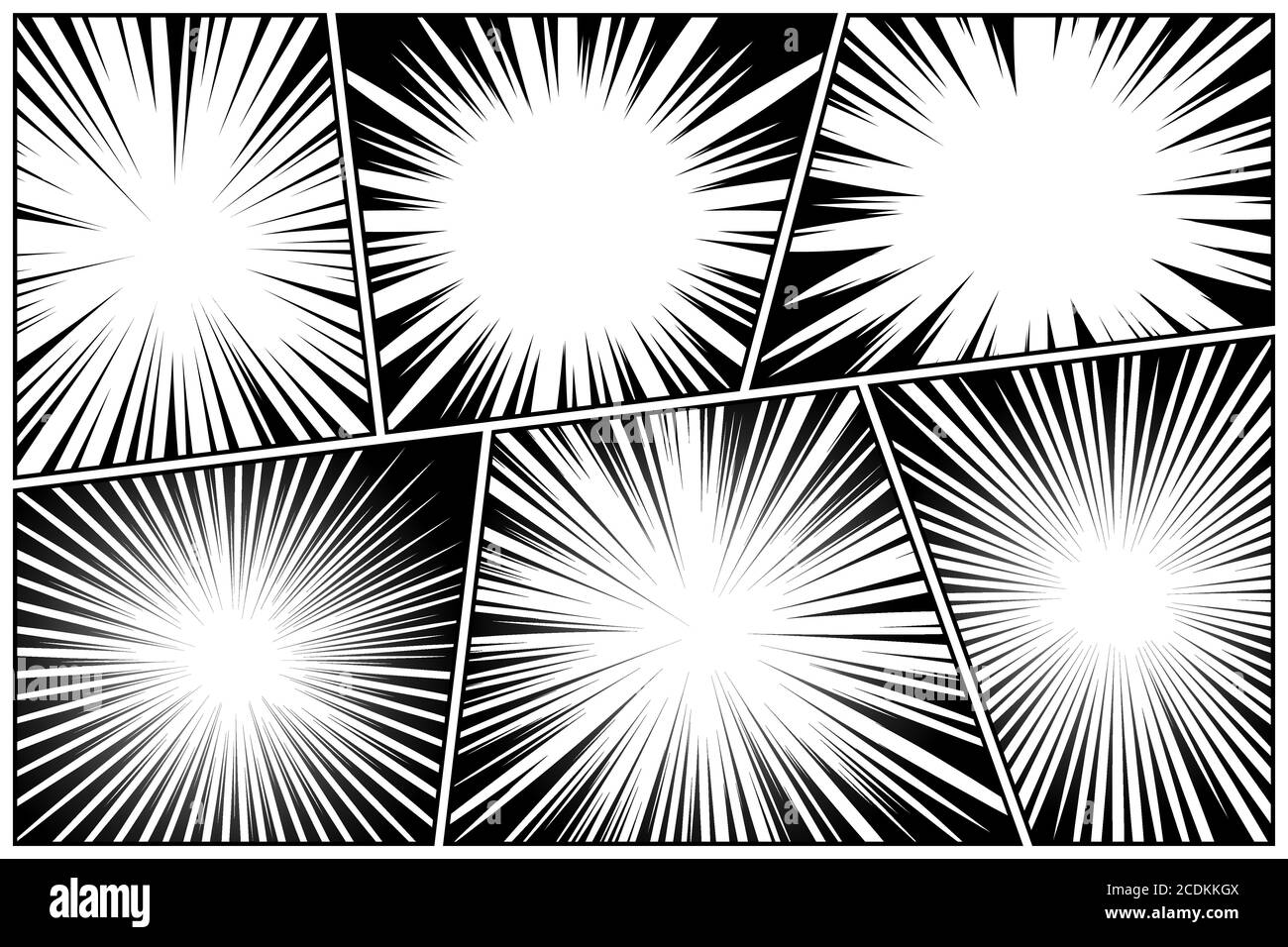 Comic book radial lines collection. Comics background with motion ...