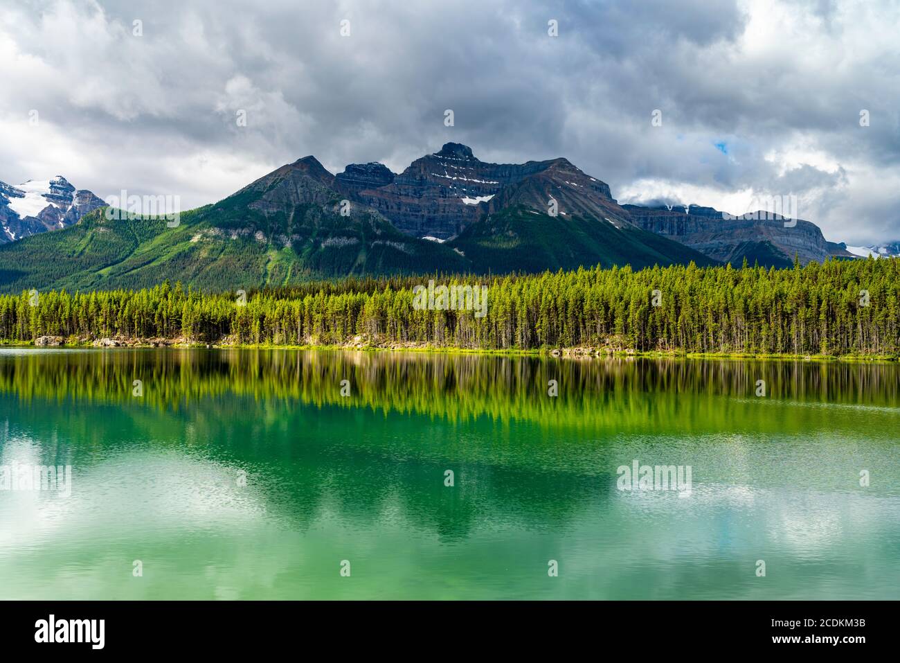 Herbert Lake reflections in Banff National Park, Icefields Parkway ...