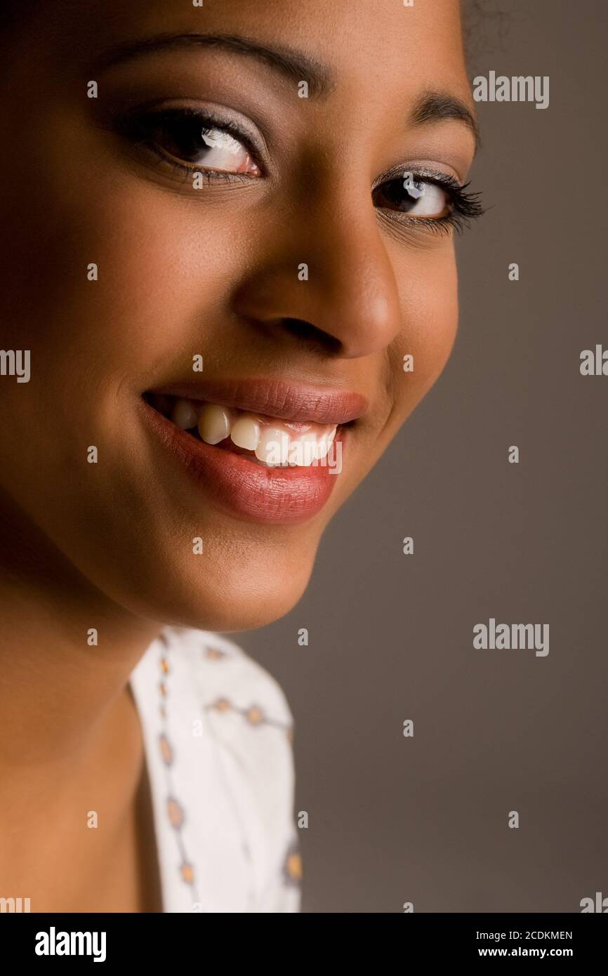 Smiling african face Stock Photo - Alamy
