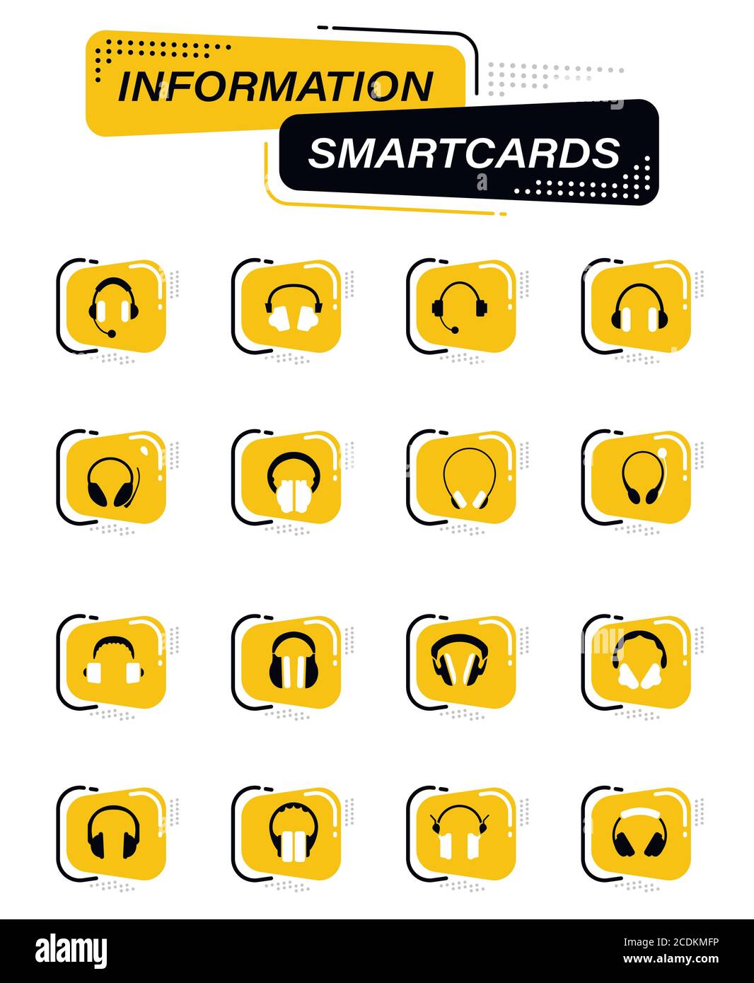 Headphones icons set Stock Vector Image & Art - Alamy