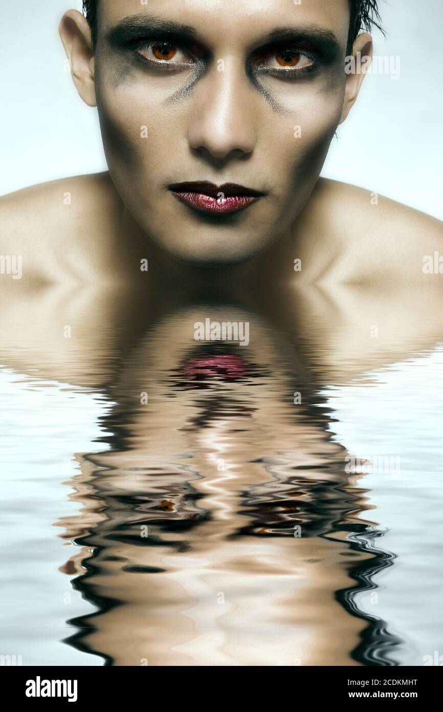 Indonesian young man made scary Stock Photo - Alamy