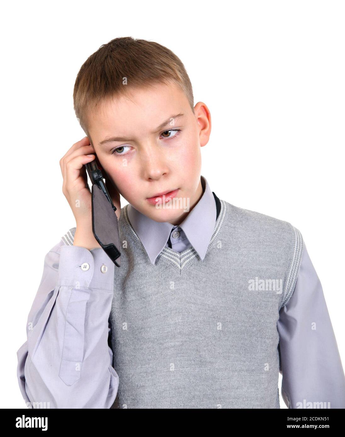 Boy talking on Cellphone Stock Photo - Alamy