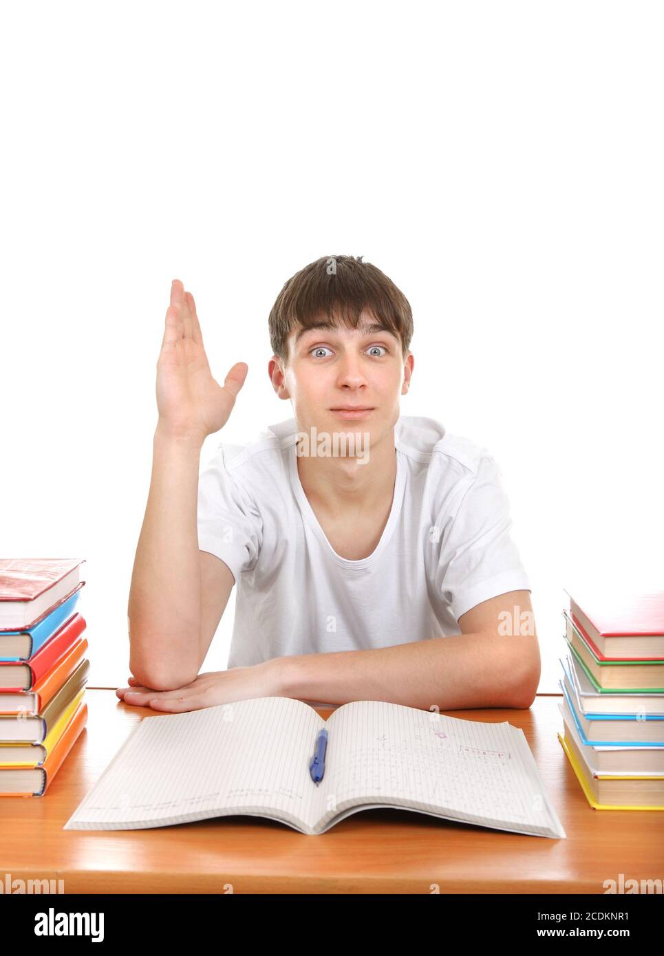Student raise his Hand Stock Photo - Alamy