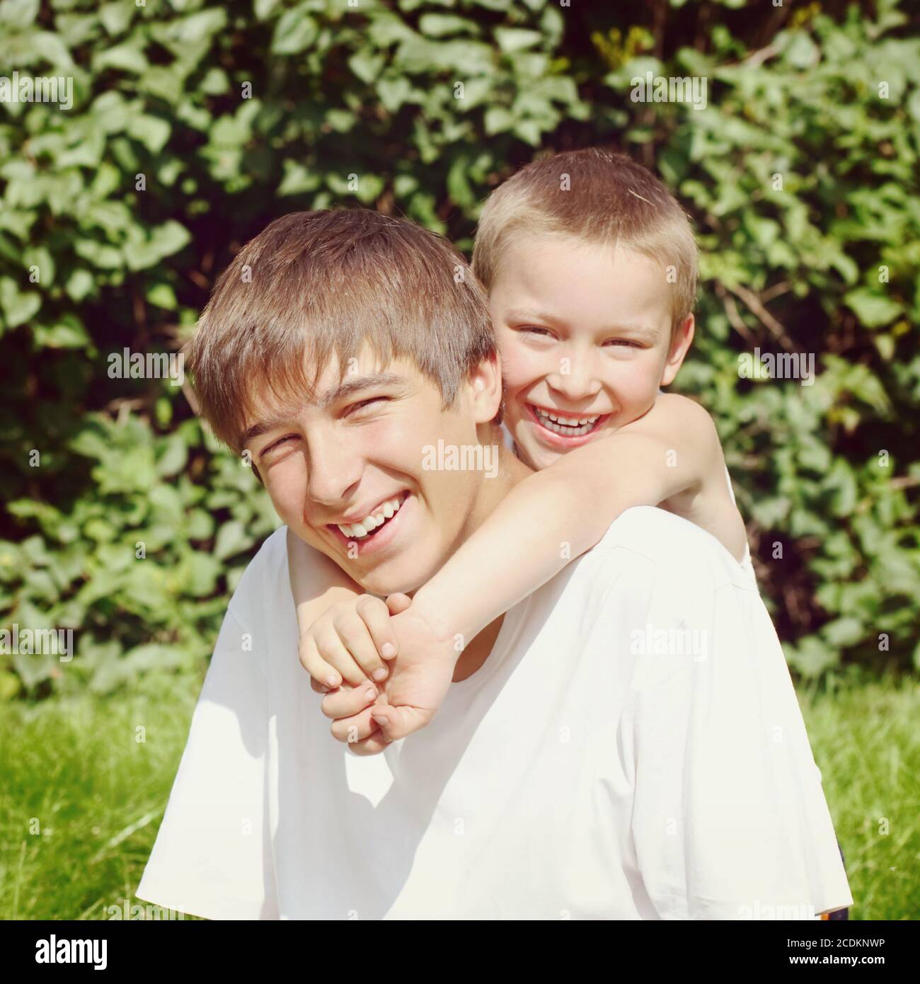 Happy Brothers Portrait Stock Photo - Alamy