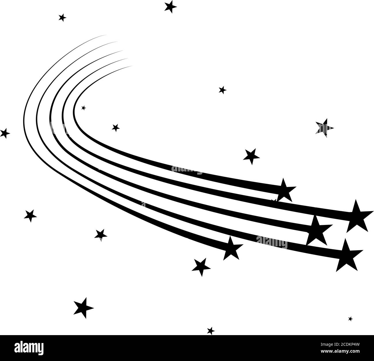 Abstract Falling Star - Black Shooting Star with Elegant Star Trail ...