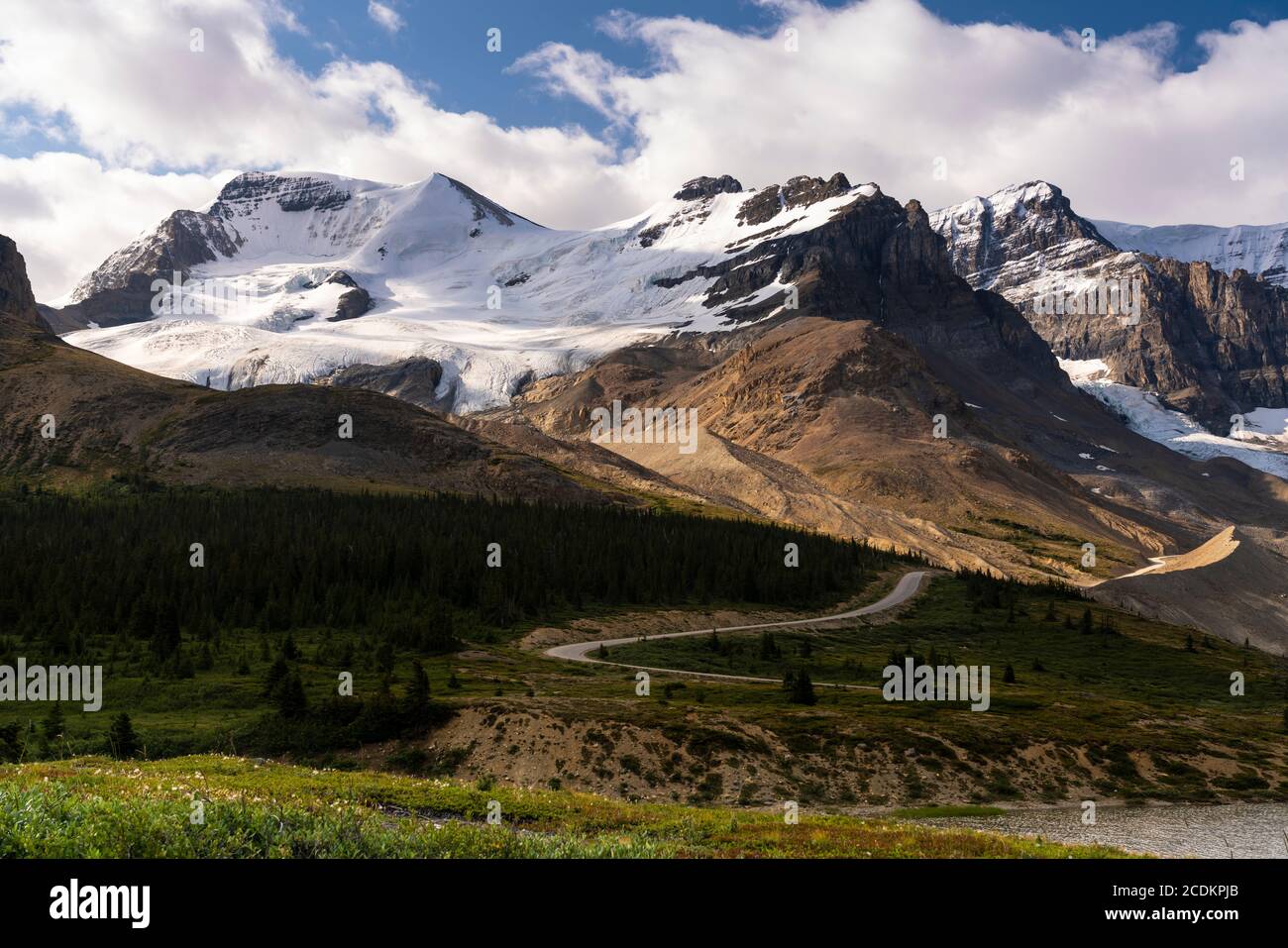 The Columbia Icefields along the Icefields Parkway, Alberta, Canada ...