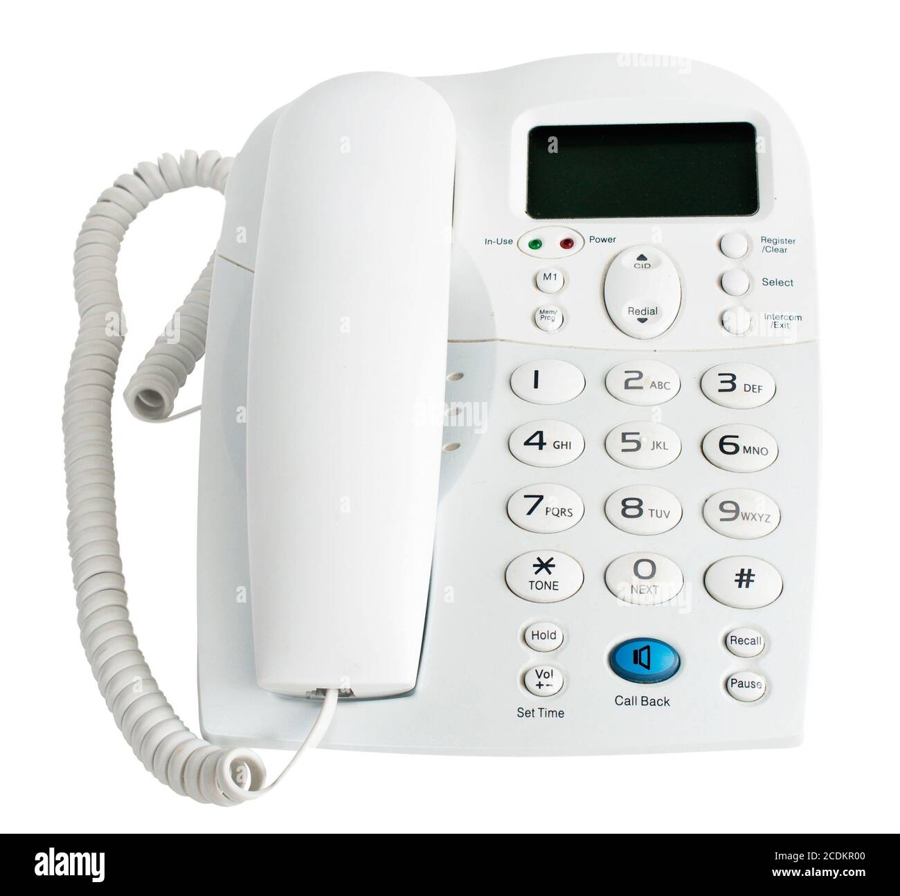 White phone isolated on white background Stock Photo - Alamy