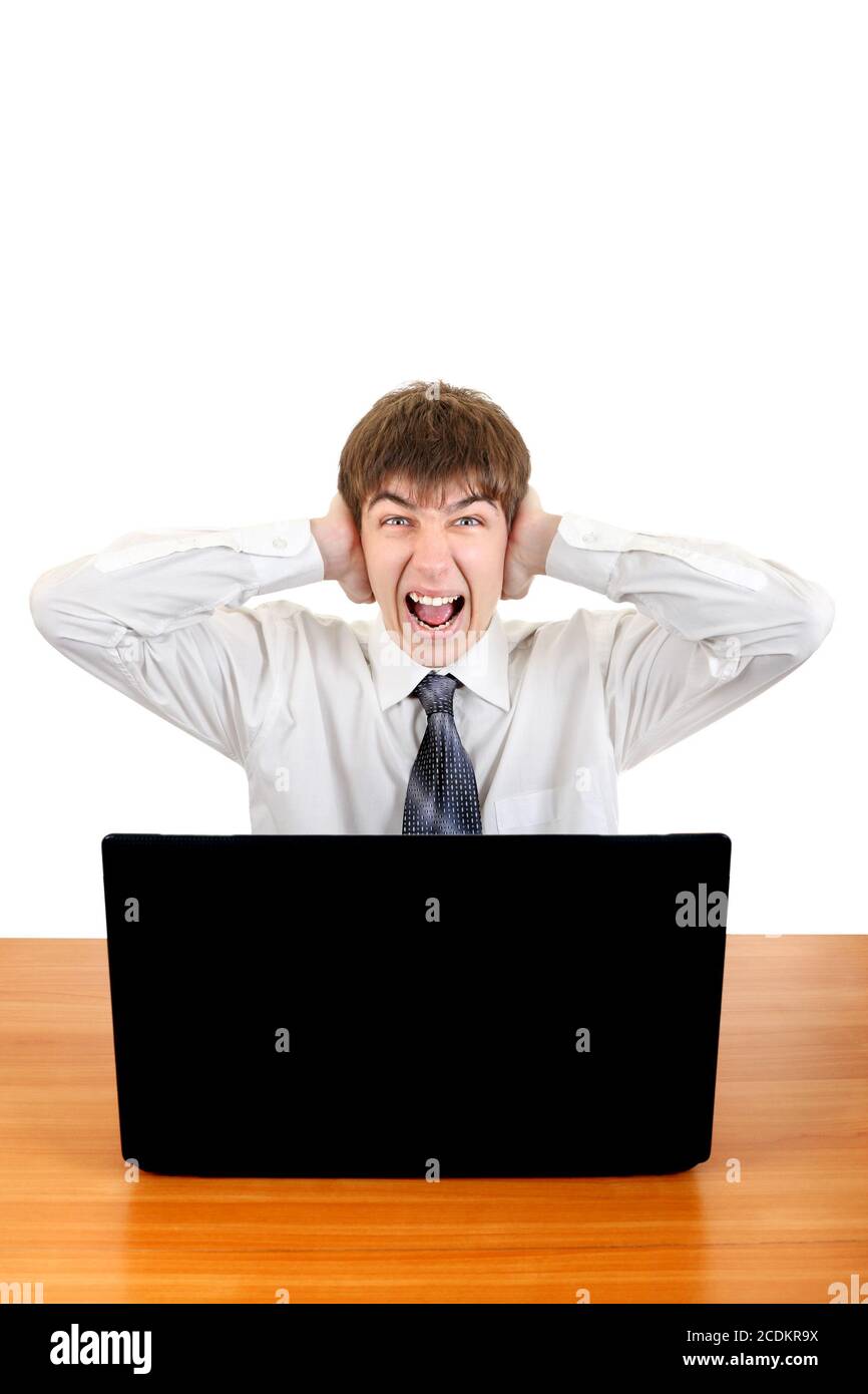 Human face, front view, laptop hi-res stock photography and images - Alamy