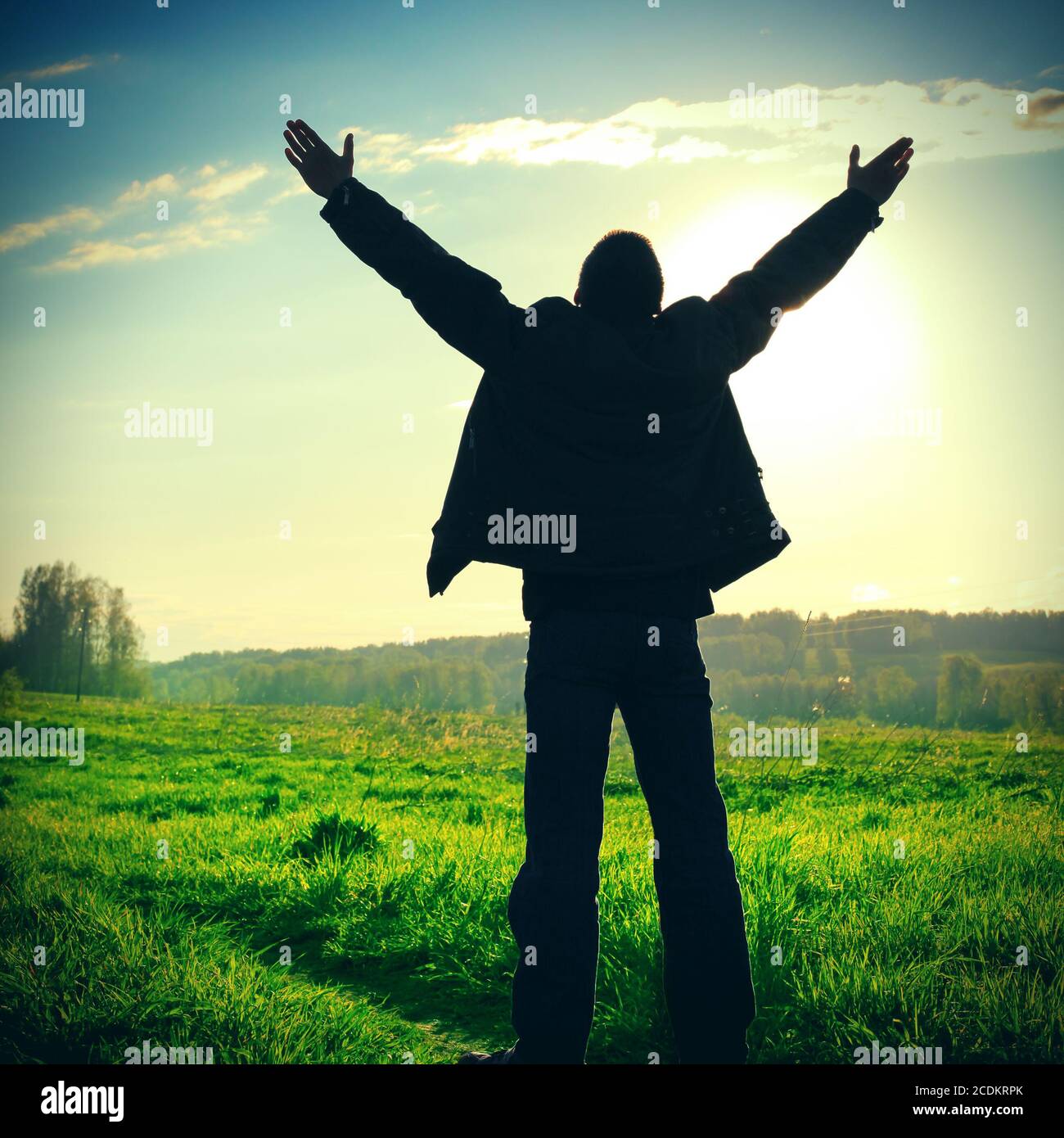 Silhouette man praying hi-res stock photography and images - Alamy