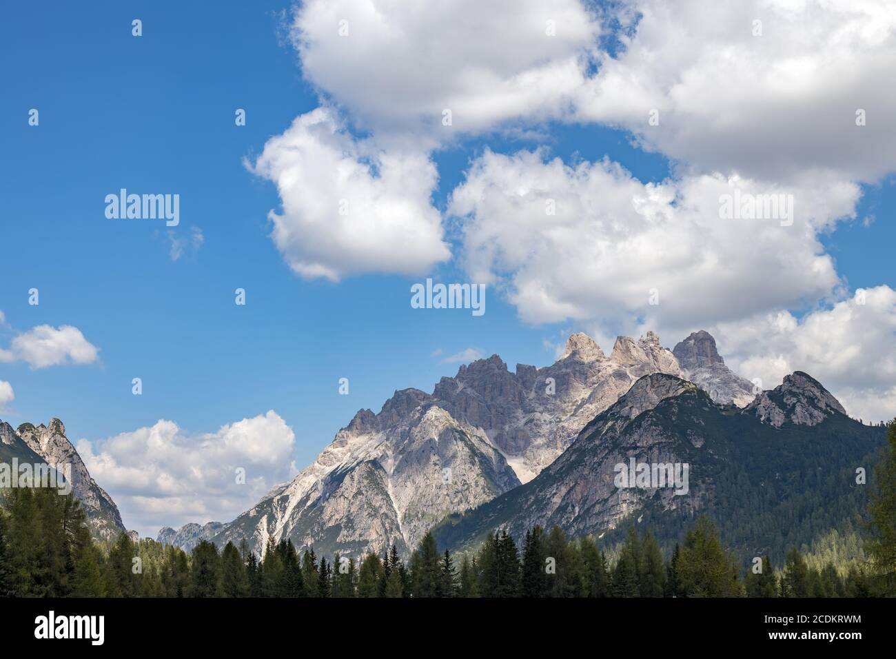 View of the Three Peaks in the Dolomites Stock Photo - Alamy