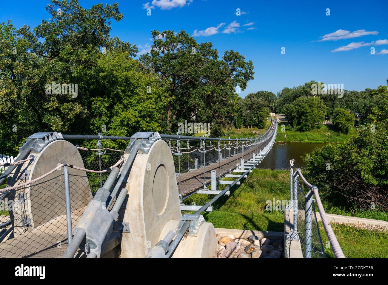 The famous swinging bridge at Souris, Manitoba, Canada Stock Photo - Alamy