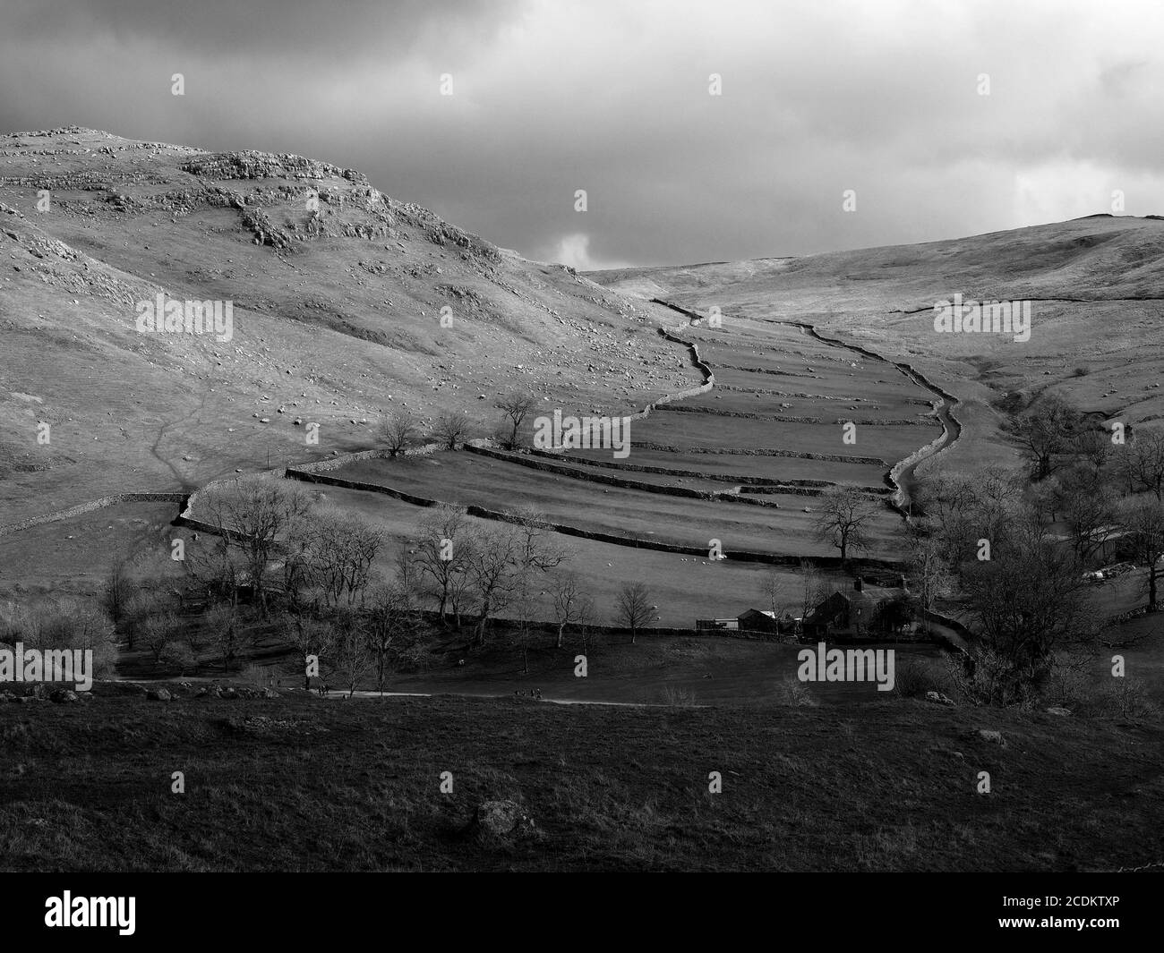 Malham field view Black and White Stock Photos & Images - Alamy