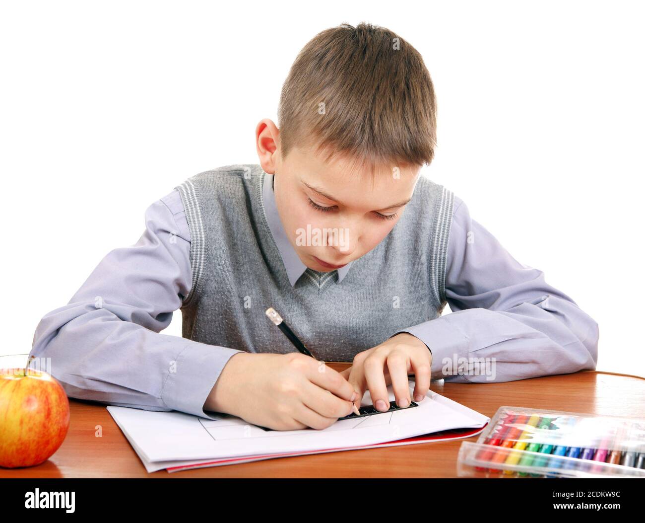 Kid is Drawing Stock Photo - Alamy