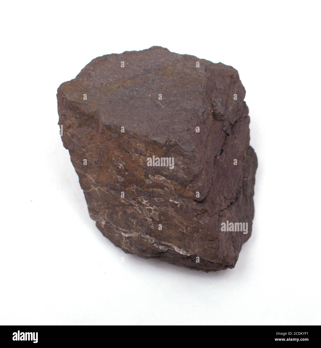 Natural brown stone on white background Stock Photo - Alamy