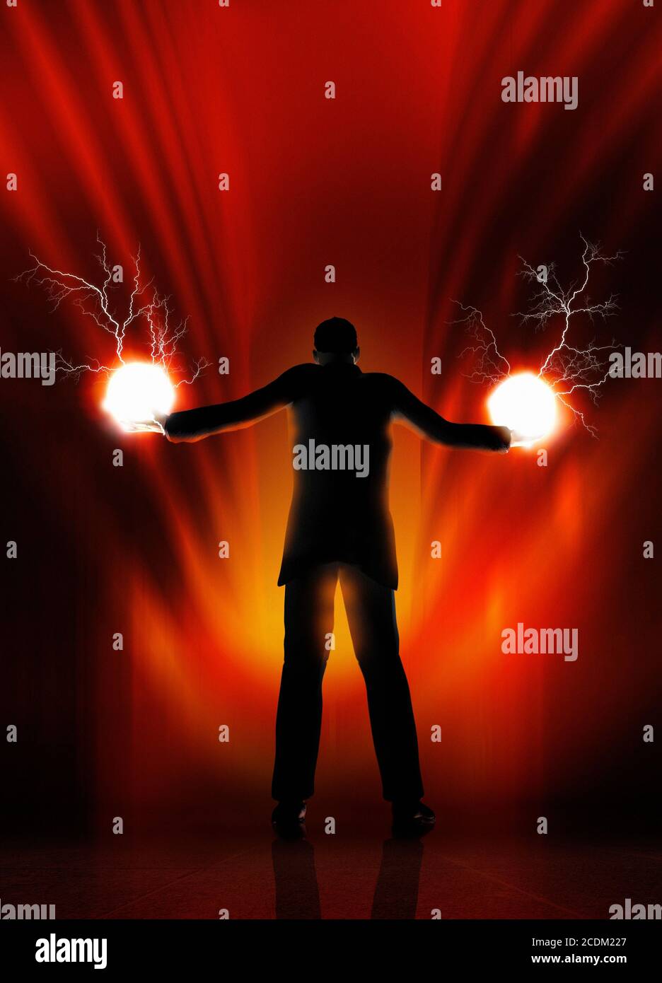 Electricity experiment, conceptual illustration Stock Photo - Alamy